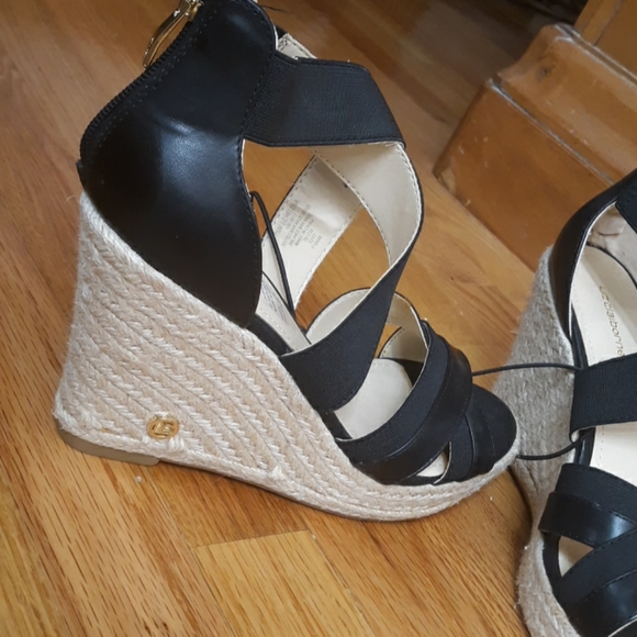 Liz Claiborne | Shoes | Liz Claiborne Black Wedge Sandal Nwot | Poshmark